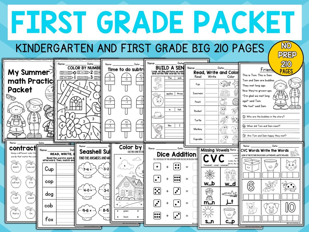 First Grade Summer Review Worksheets Teacher Resources Worksheet Math ...