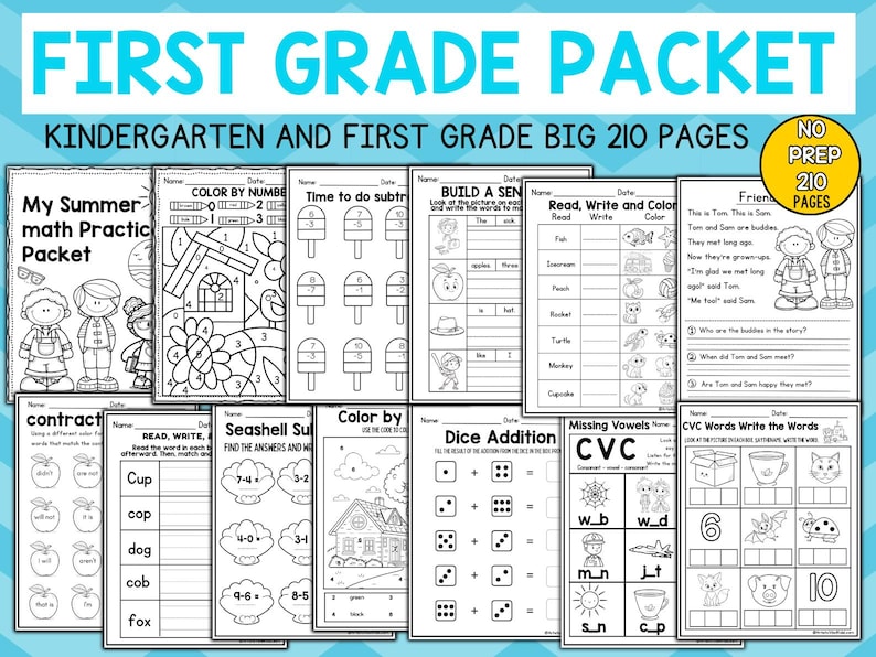 First Grade Summer Review Worksheets Teacher Resources Worksheet Math ...