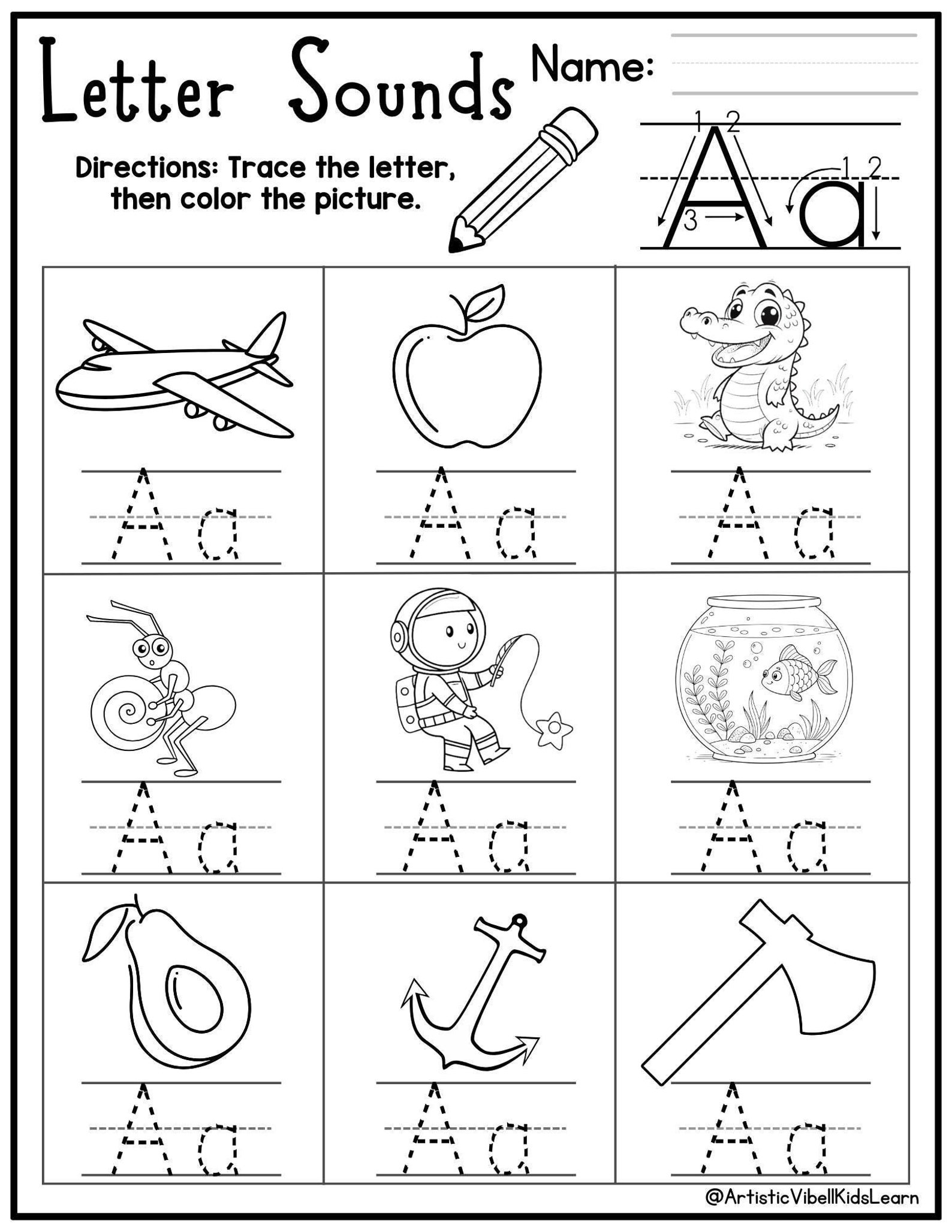 26 Printable Alphabet Letter Sounds Worksheets. Kindergarten ...