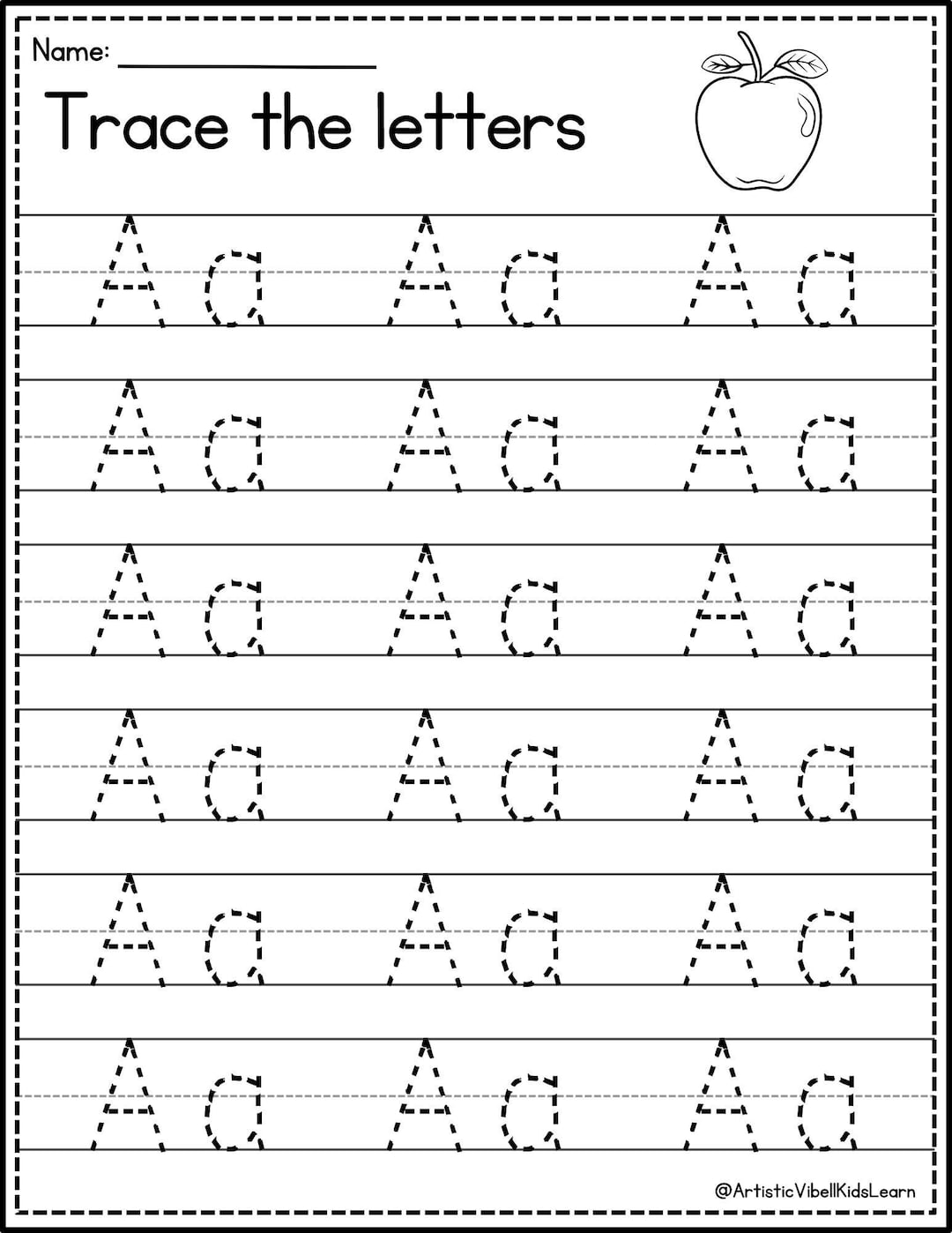 26 Printable Trace the Alphabet Worksheets. Preschool-kdg Phonics ...