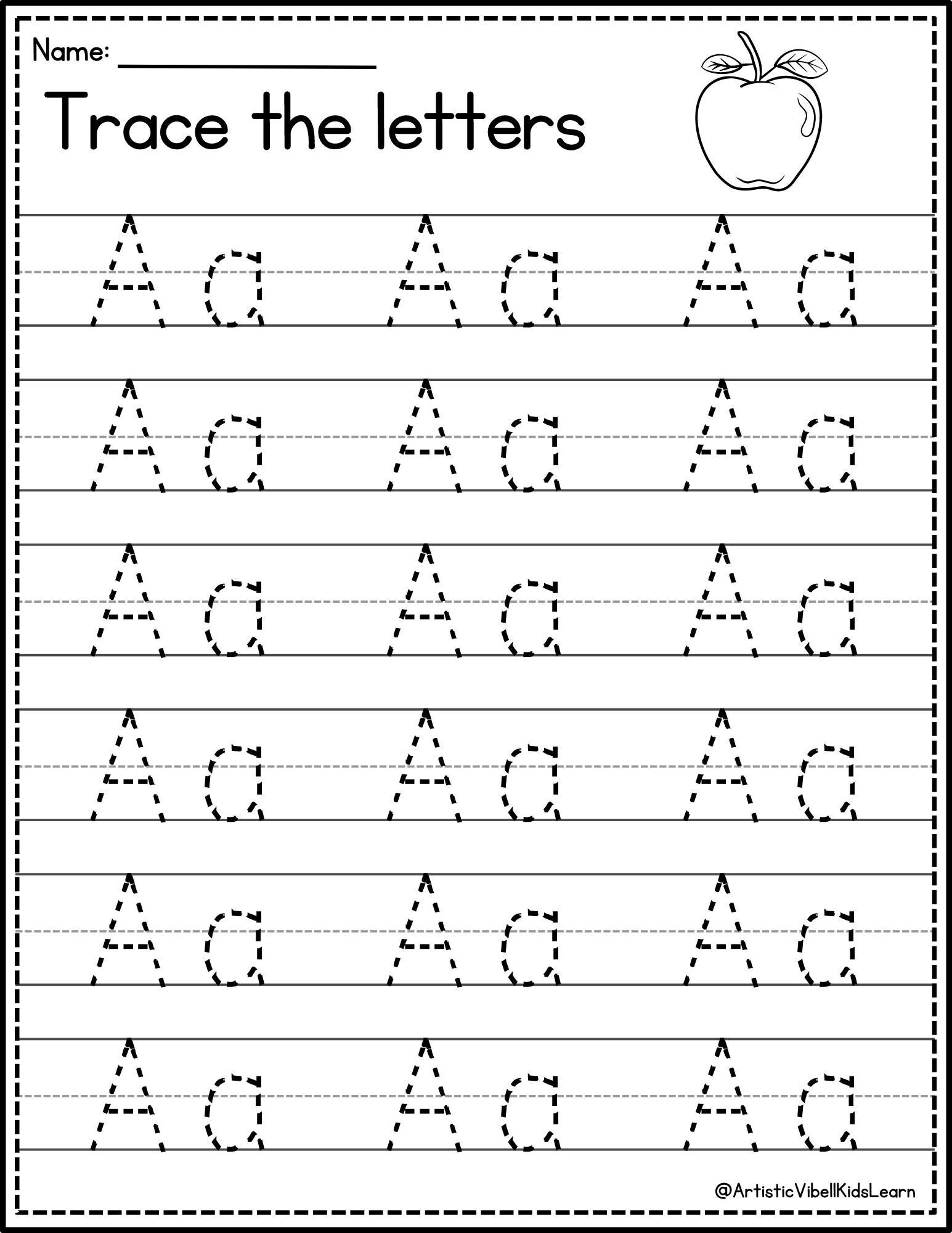 26 Printable Trace the Alphabet Worksheets. Preschool-kdg Phonics ...