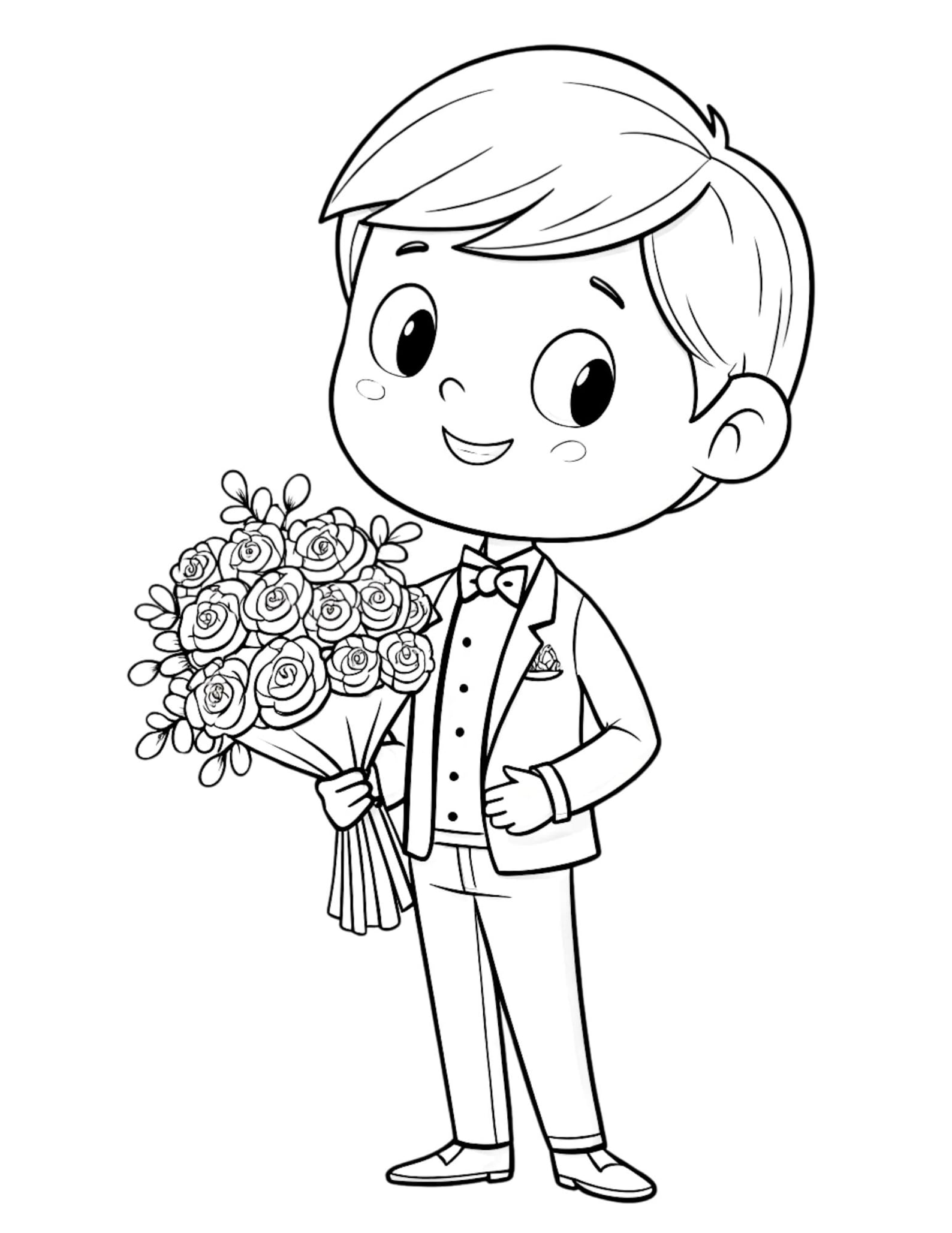 Wedding Coloring Book Printable – Bride and Groom Coloring Pages for ...