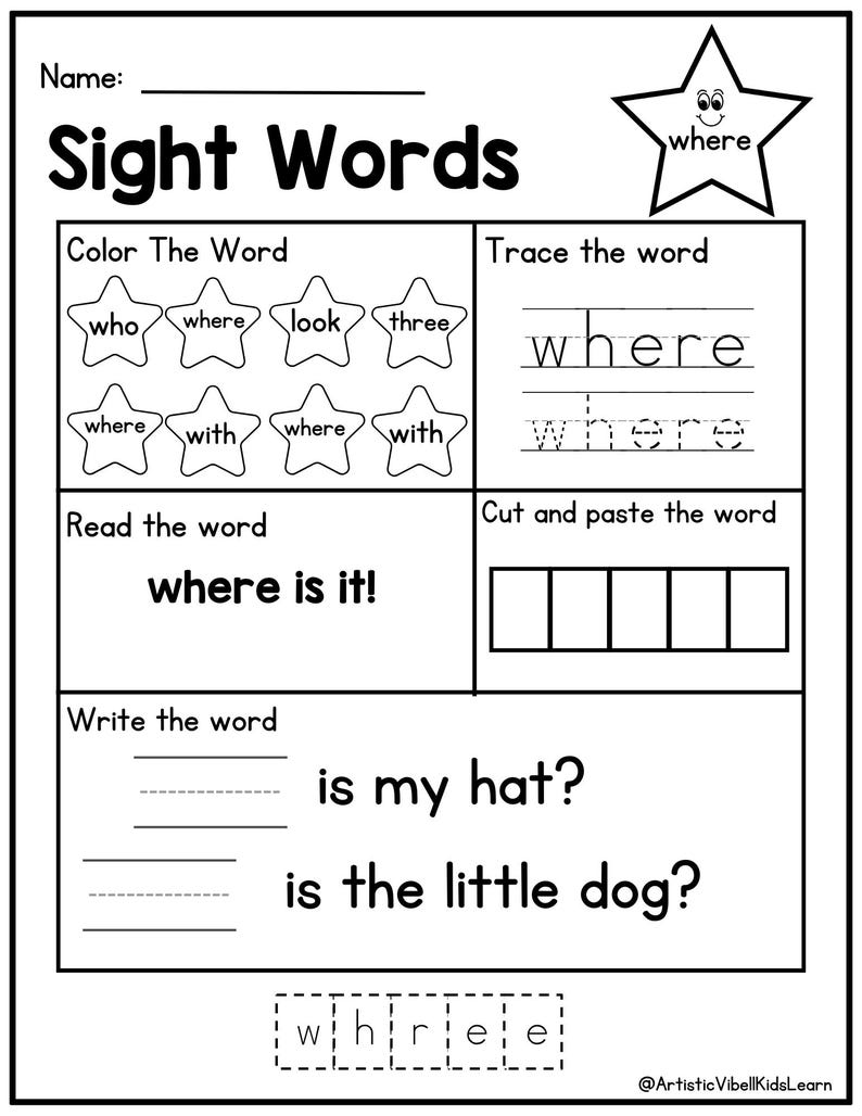 40 Printable Let's Learn Fry 1st Forty Sight Words Worksheets ...