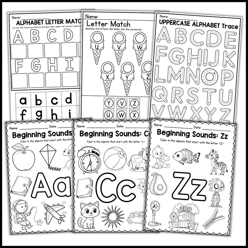 Alphabet Beginning Sounds Worksheets Printable Letters Prek ...