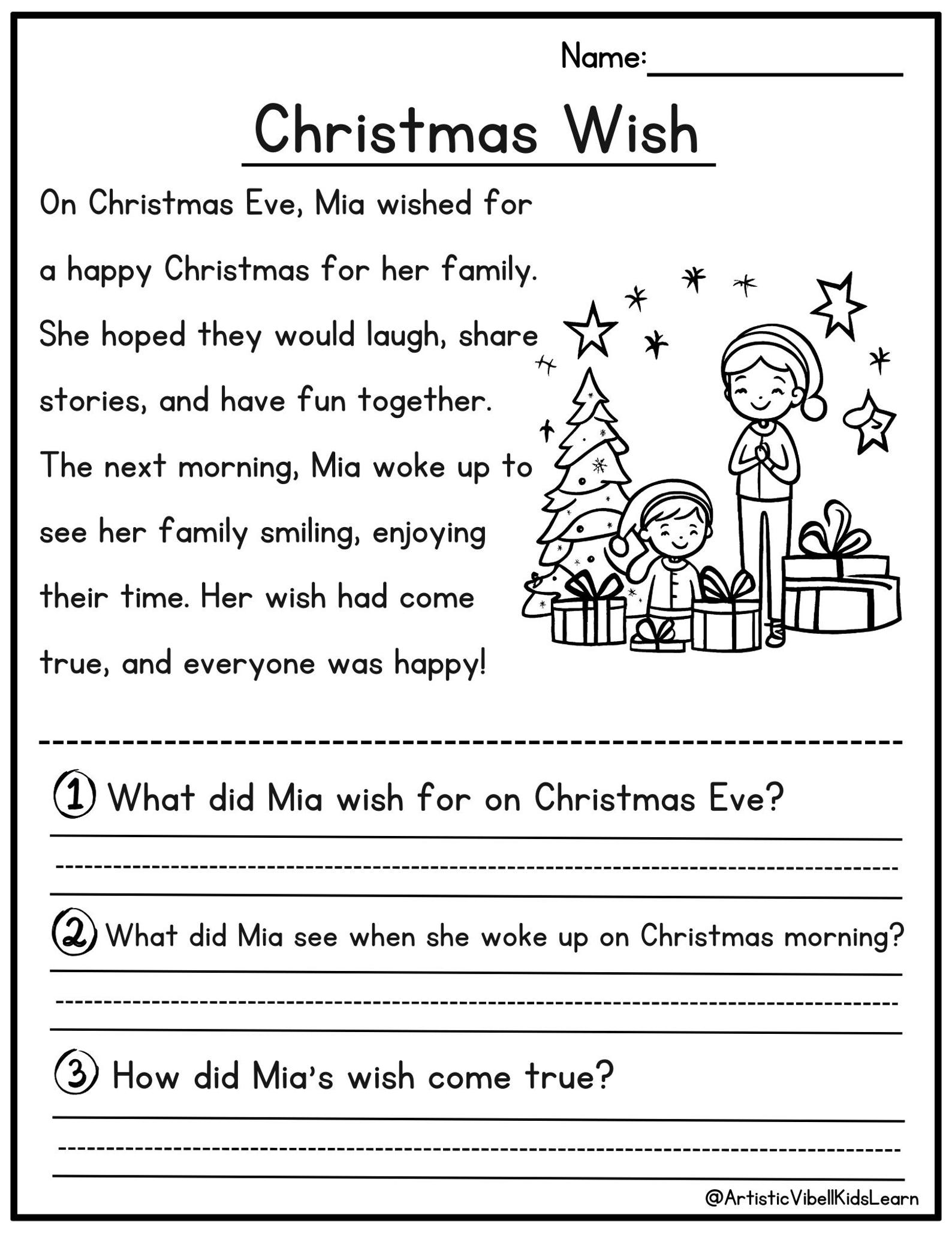 Christmas Reading Comprehension Fluency Passages and Questions First ...