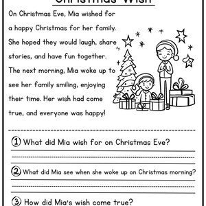 Christmas Reading Comprehension Fluency Passages and Questions First ...