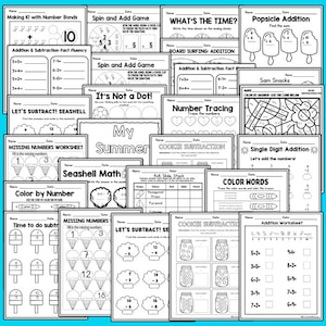 First Grade Summer Review Worksheets Teacher Resources Worksheet Math ...
