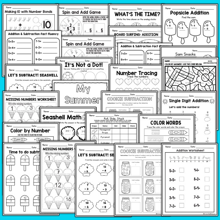 First Grade Summer Review Worksheets Teacher Resources Worksheet Math ...