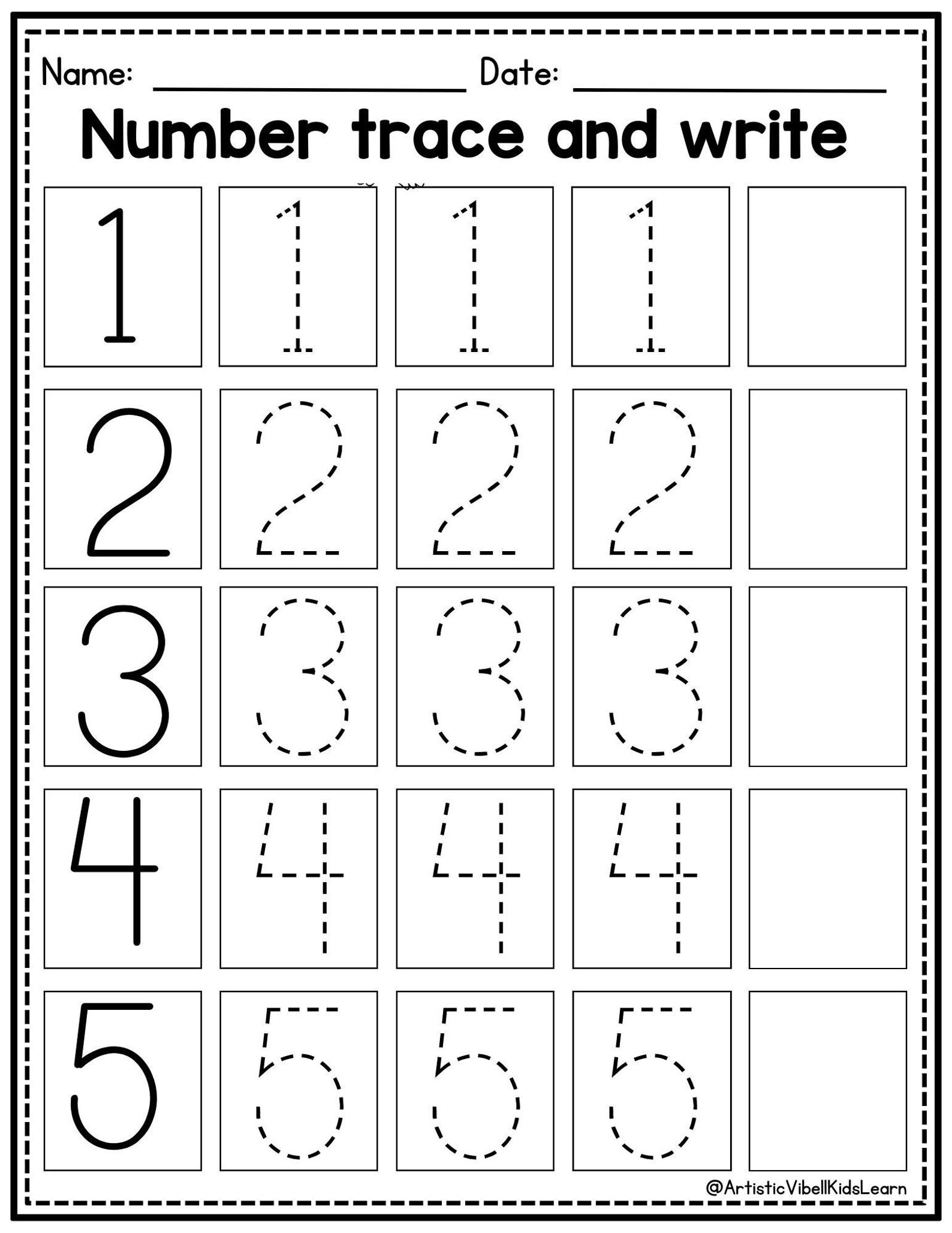 Numbers 1-20 Trace, Count, and Color Worksheets Preschool Numbers ...