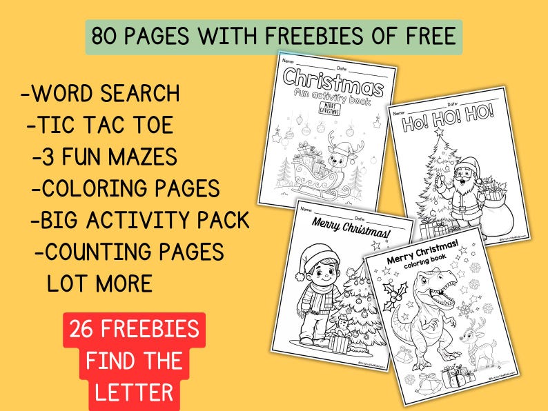 80+ Printable Christmas Activities, Christmas Activity Bundle, Kid's ...