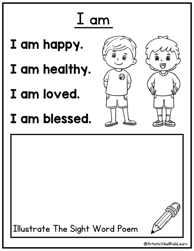 50 Printable Fry's Sight Word Poems Pages Reading Sentences and ...