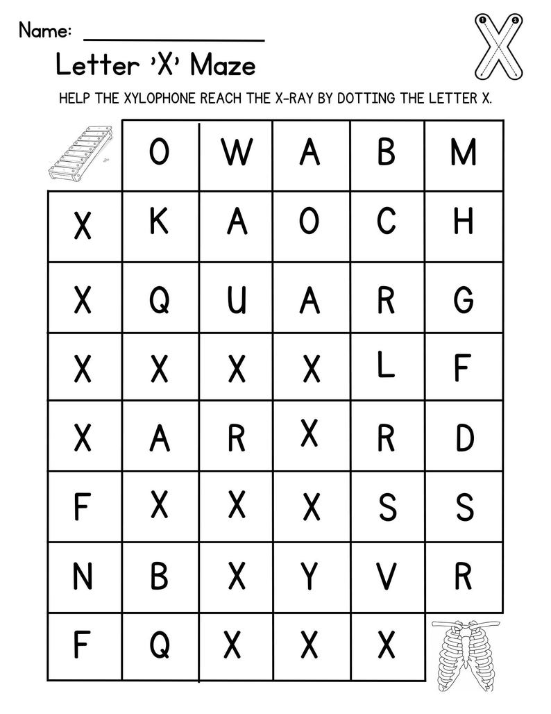 Alphabet Maze Worksheets A-Z Printable | Preschool & Kindergarten ...
