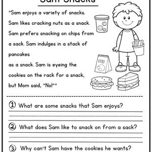 100 First Grade Reading Comprehension Passages Worksheets - Sentences ...