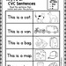 Cvc Word Fluency Worksheets 1st Grade Sentences Cvc Reading Printable ...