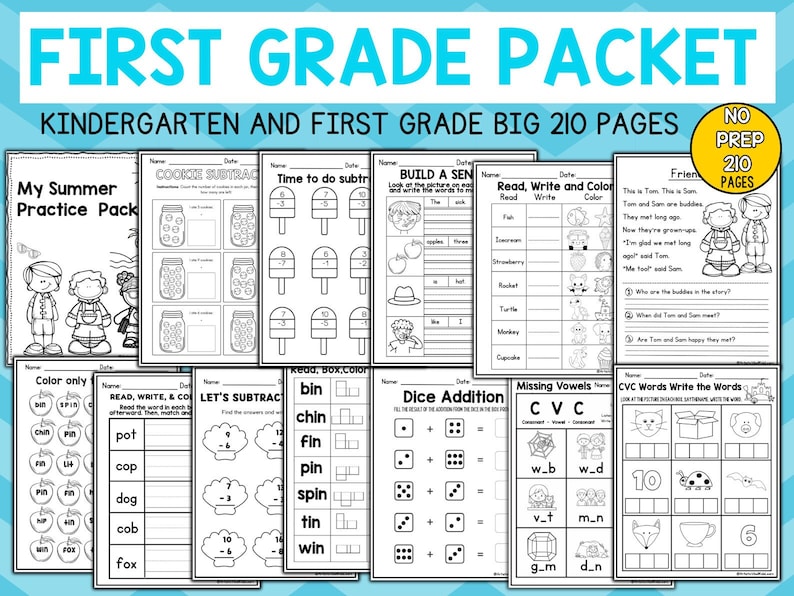 First Grade Summer Review Worksheets Teacher Resources Worksheet Math ...