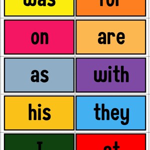 100 Printable Fry's First Hundred Sight Word Flashcards. Prek-1st Grade ...