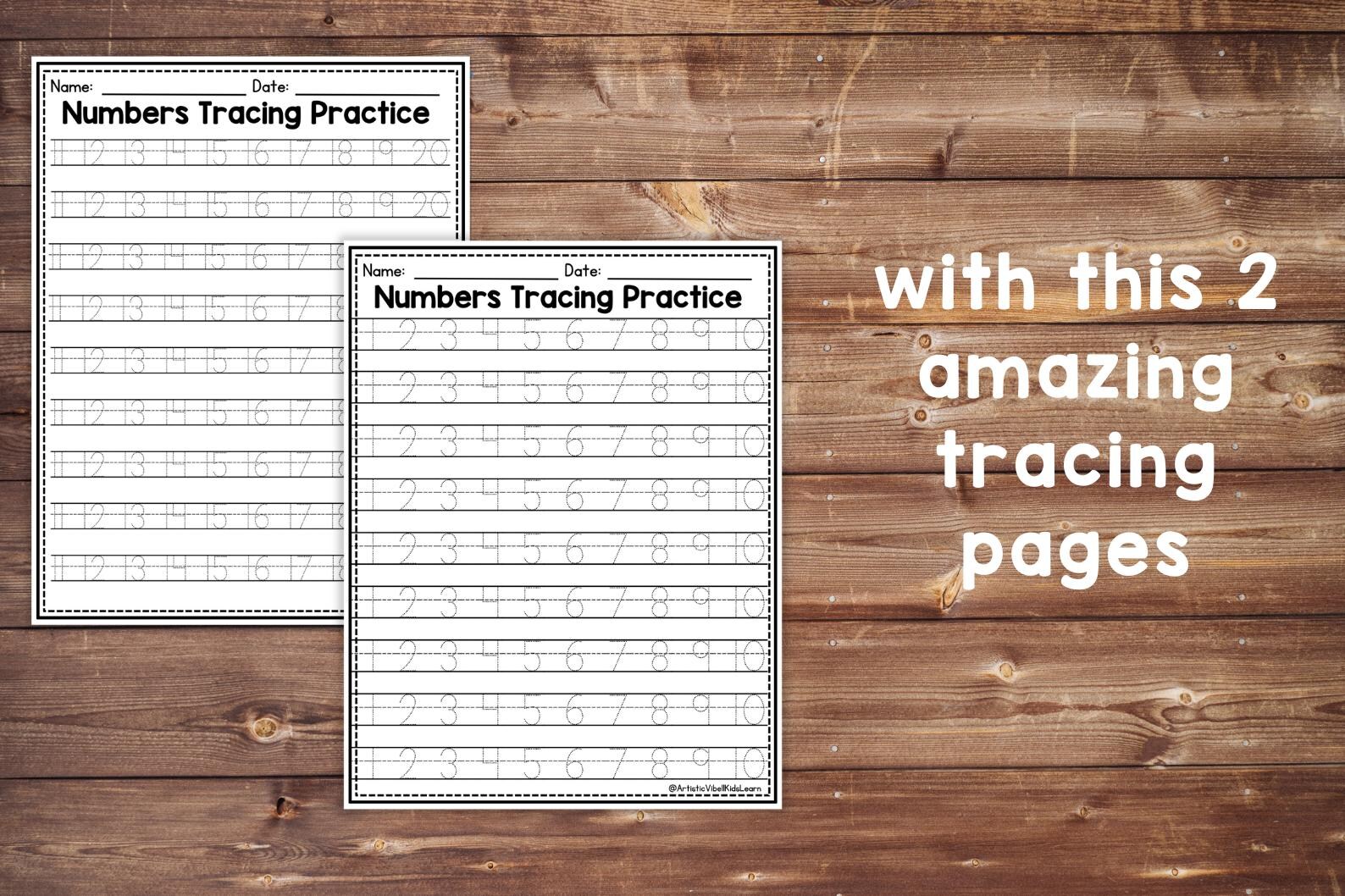 Preschool Numbers Tracing Worksheet 0-20 Printable Number Tracing ...