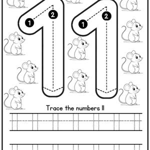 Numbers 1-20 Trace, Count, and Color Worksheets Preschool Numbers ...
