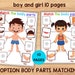 Body Parts Matching Game Bundle Activity Printable, Toddler Busy Book ...
