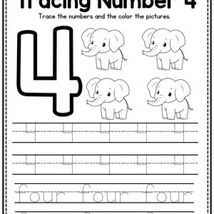 Numbers 1-20 Trace, Count, and Color Worksheets Preschool Numbers ...
