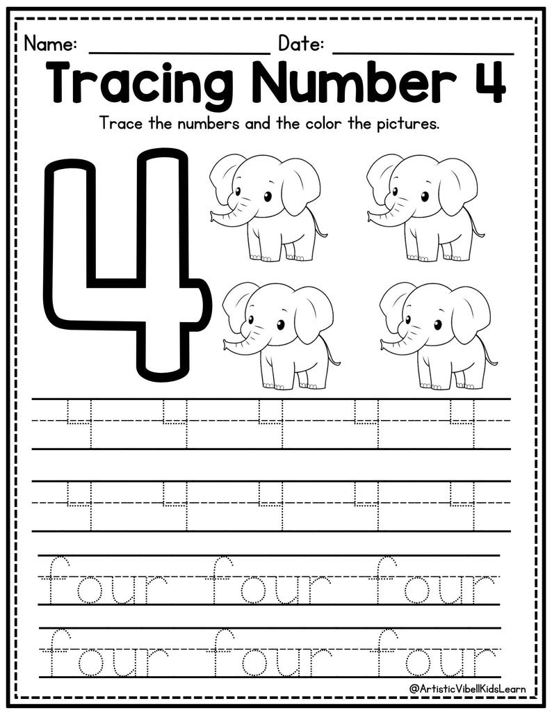 Numbers 1-20 Trace, Count, and Color Worksheets Preschool Numbers ...