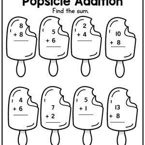 57 Math Worksheets Kindergarten-1st Grade. No Prep Addition and ...