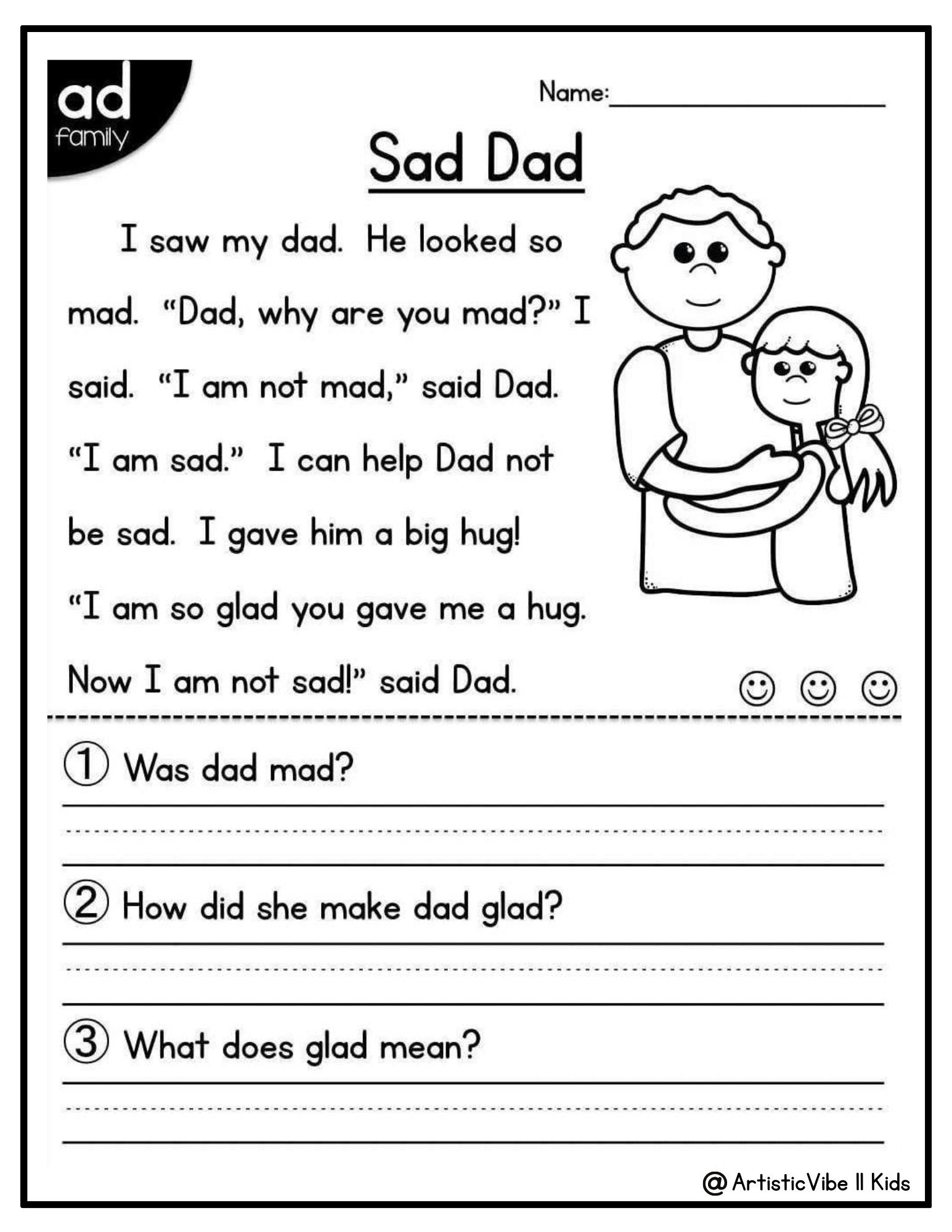 50 Kindergarten 1st Grade Reading Comprehension Passages Worksheets ...