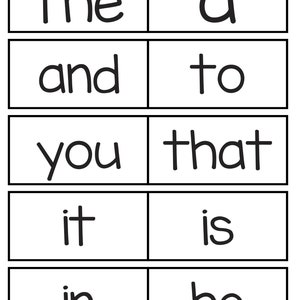 100 Printable Fry's First Hundred Sight Word Flashcards. Kindergarten ...