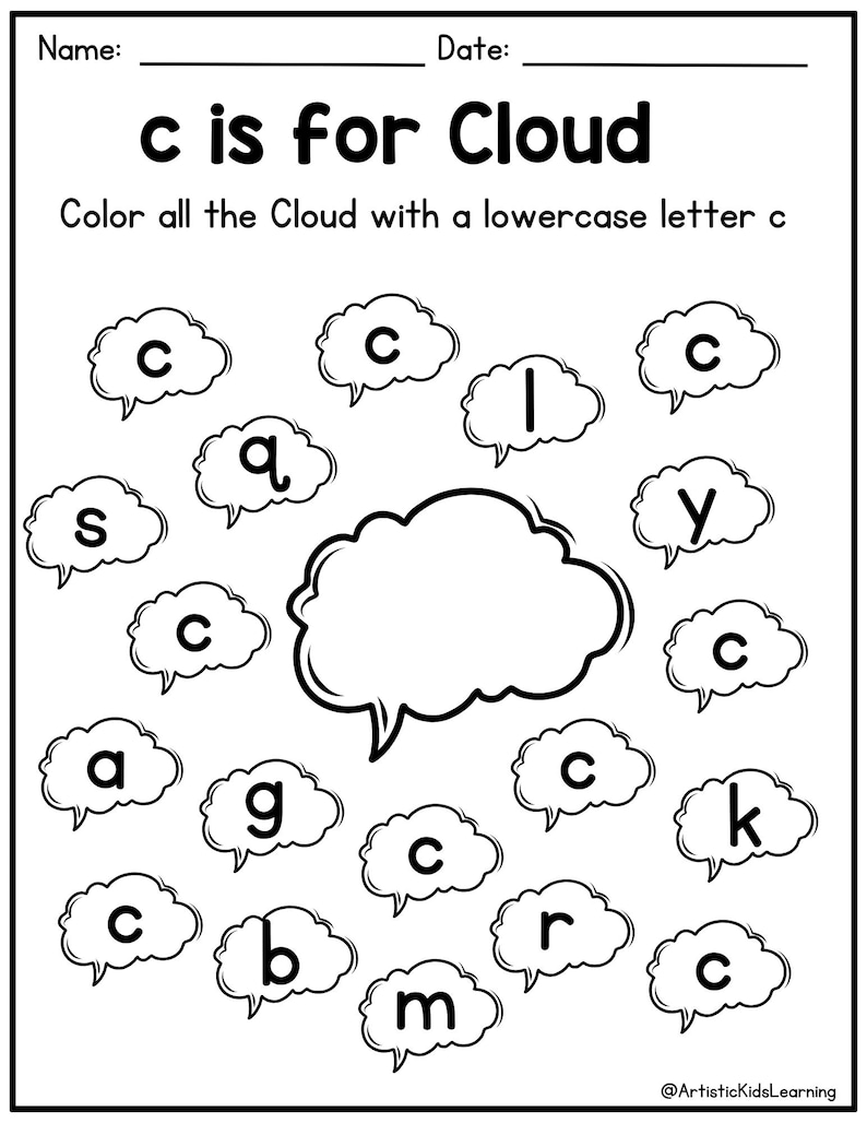 26 Printable Alphabet Lowercase Dab It Worksheets | Preschool-kdg ...