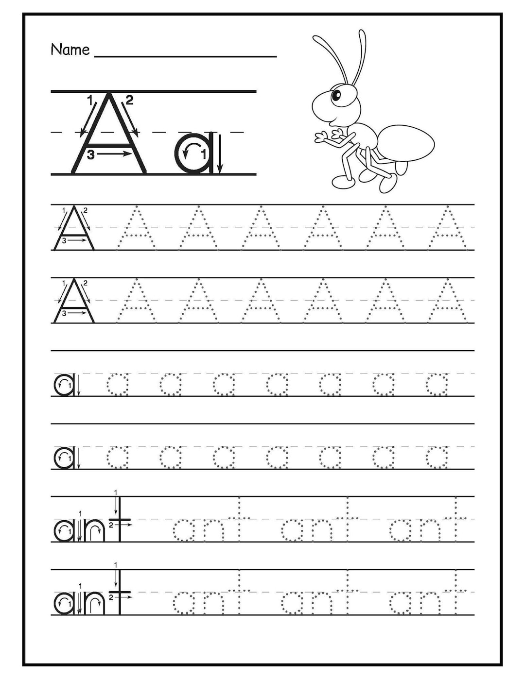 26 ABC Phonics Tracing Worksheets Preschool Kindergarten Handwriting ...