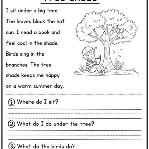 50 Summer Reading Comprehension Passages Kindergarten 1st Grade ...