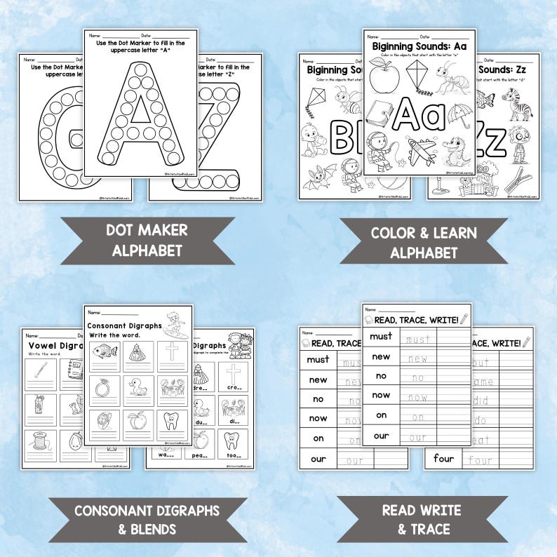 600+ Page Preschool Learning Worksheets Bundle for Kindergarten ...