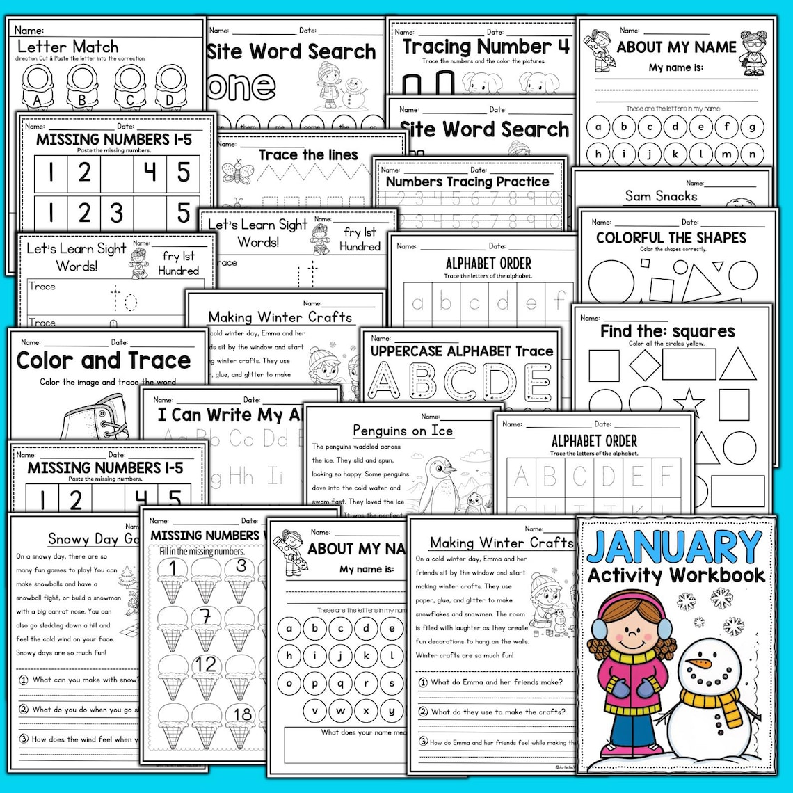 70 Preschool & Kindergarten Curriculum Worksheets No Prep Worksheet ...