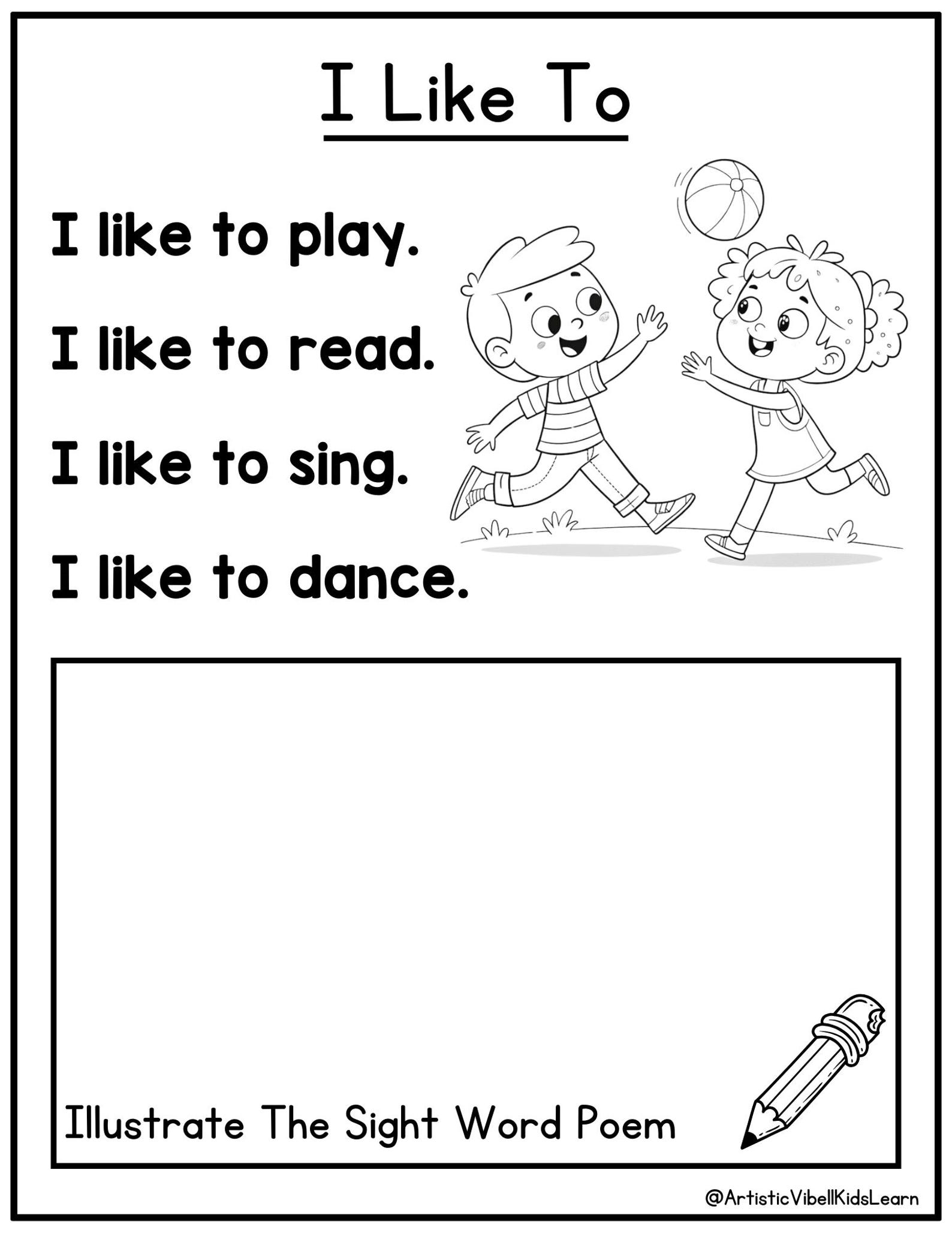 Sight Word Poems 50 Printable Fry's Sight Word Pages Reading Sentences ...