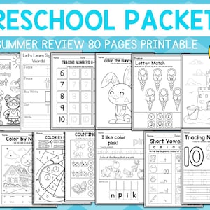 Prek Summer Review - Preschool Printable Worksheets Teacher Resources ...
