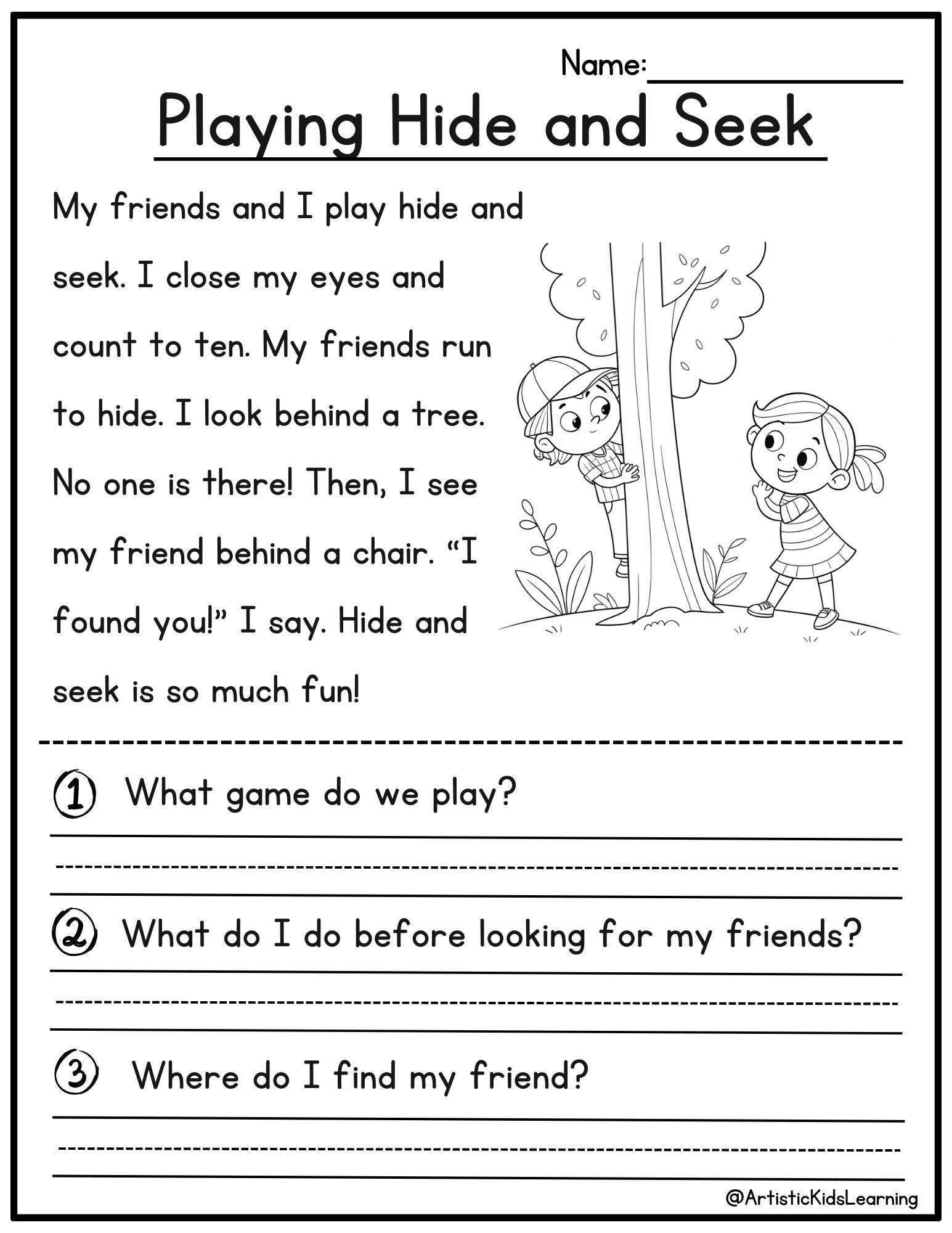 50 Kindergarten 1st Grade Reading Comprehension Passages Worksheets ...