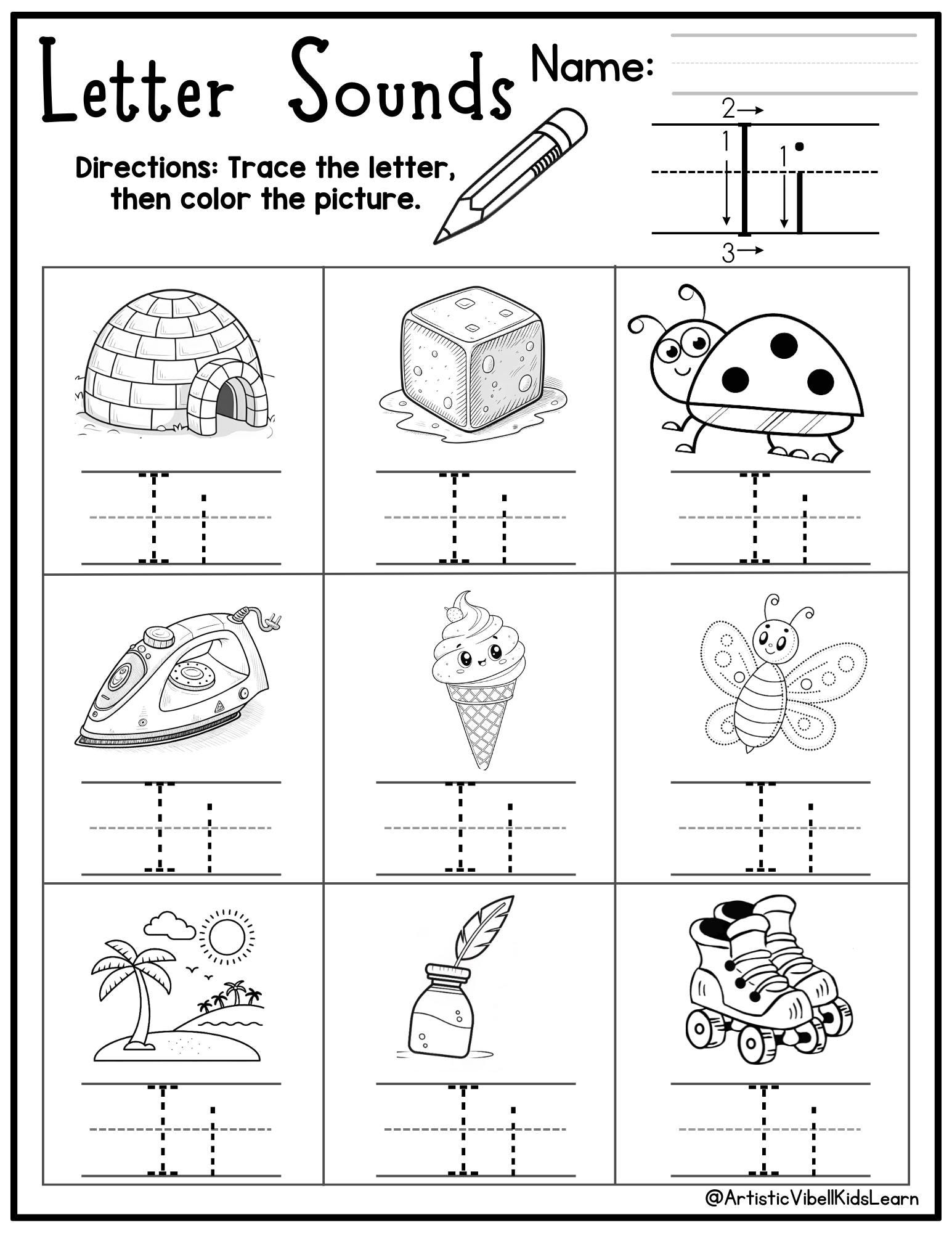 26 Printable Alphabet Letter Sounds Worksheets. Kindergarten ...