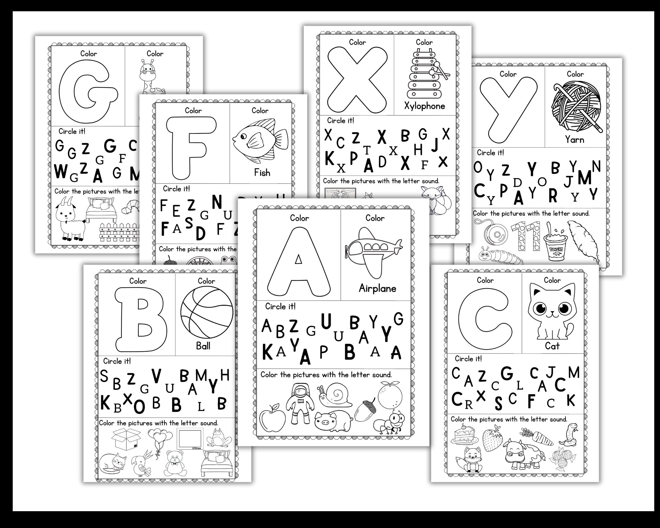 Alphabet Letter Worksheets Letter Recognition Sounds & Tracing ...