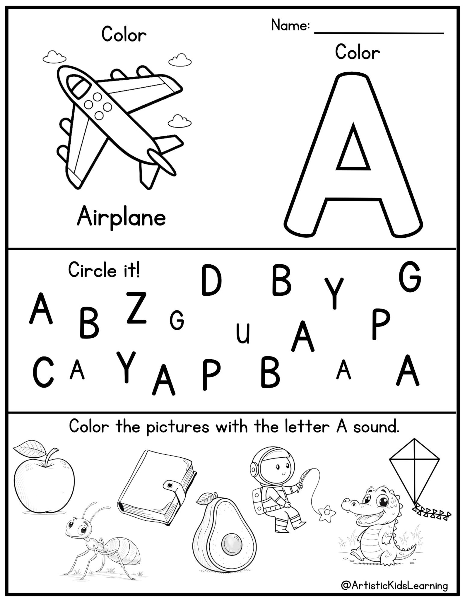 26 Printable Alphabet Letter Sounds Worksheets. Preschool-kindergarten ...