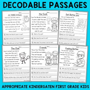 50 Kindergarten 1st Grade Reading Comprehension Passages Worksheets ...