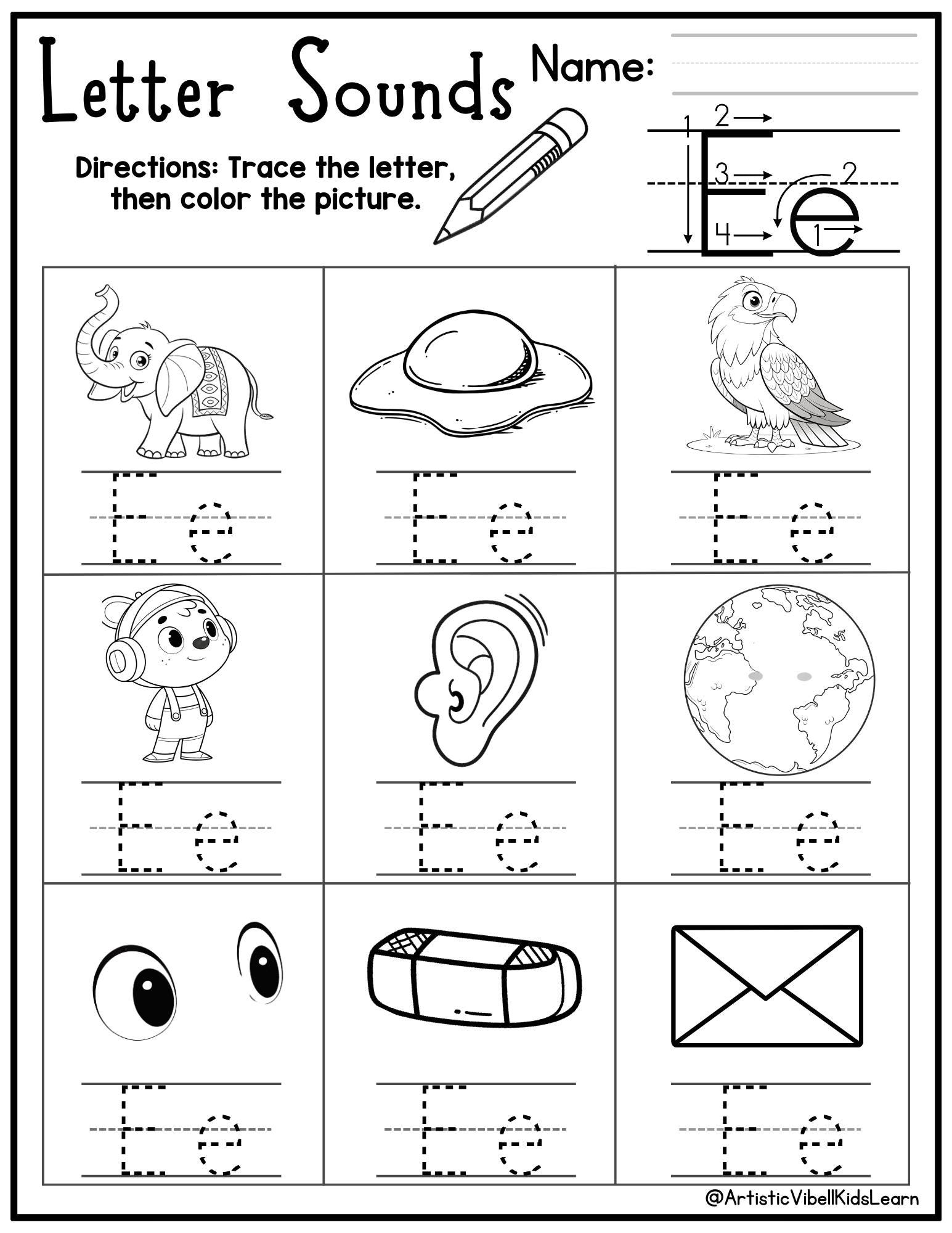 26 Printable Alphabet Letter Sounds Worksheets. Kindergarten ...