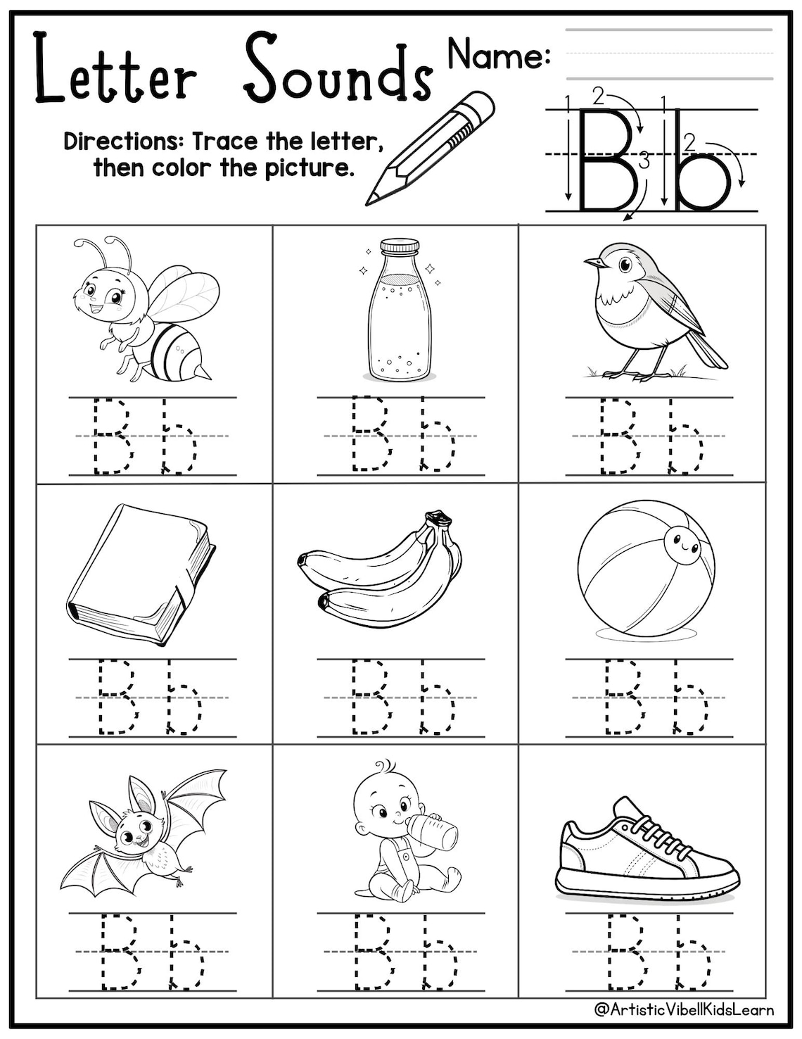 26 Printable Alphabet Letter Sounds Worksheets. Kindergarten ...
