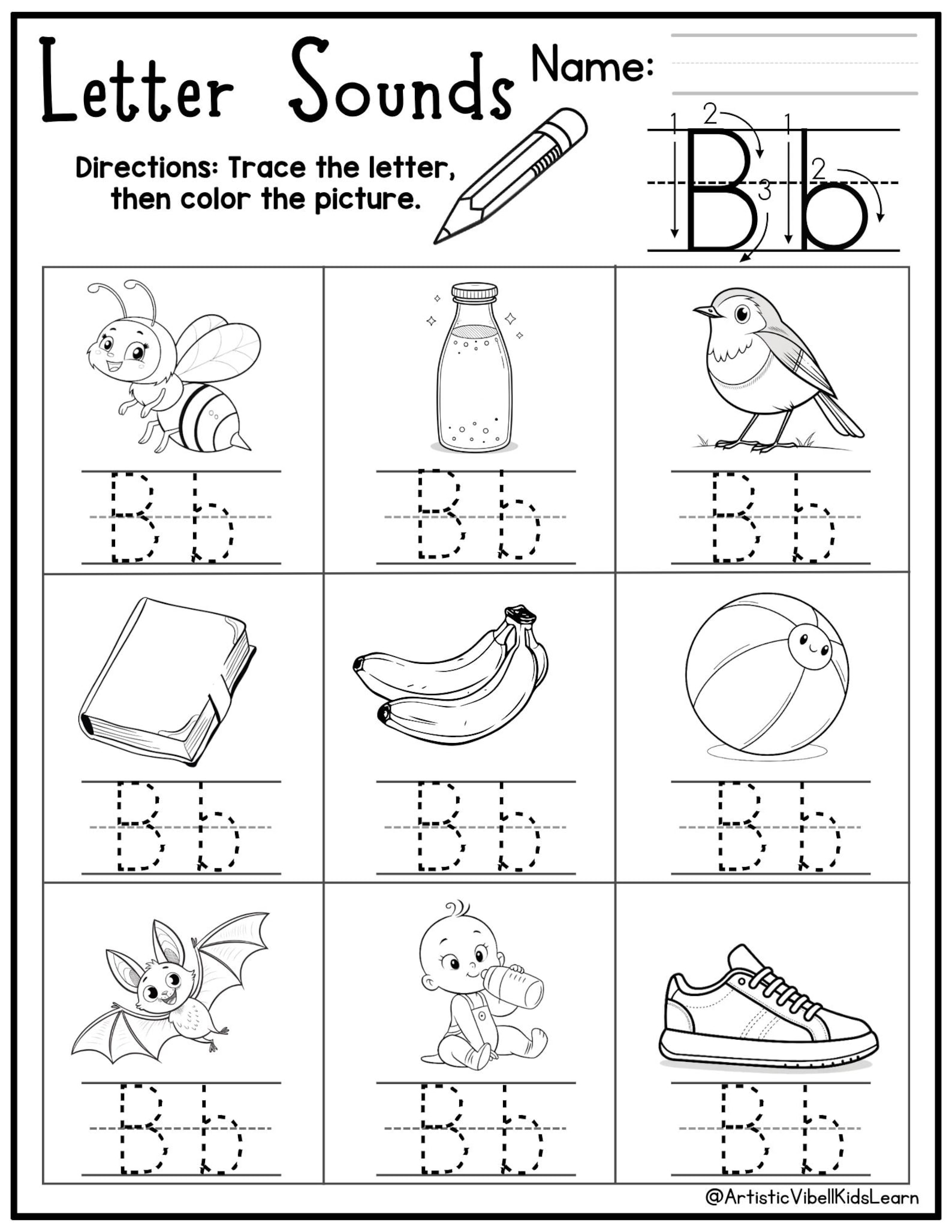 26 Printable Alphabet Letter Sounds Worksheets. Kindergarten ...