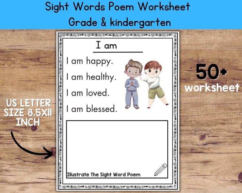 Sight Word Poems 50 Printable Fry's Sight Word Pages Reading Sentences ...