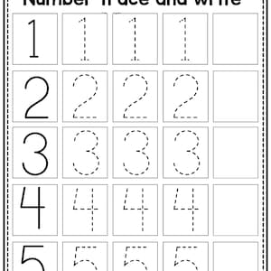 Numbers 1-20 Trace, Count, and Color Worksheets Preschool Numbers ...