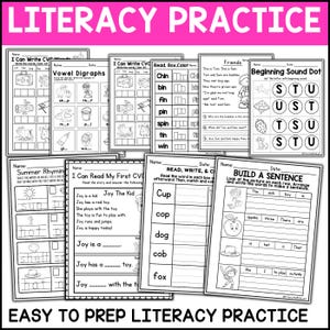 55 Kindergarten - Summer Review - Worksheets - Printable - Homeschool ...