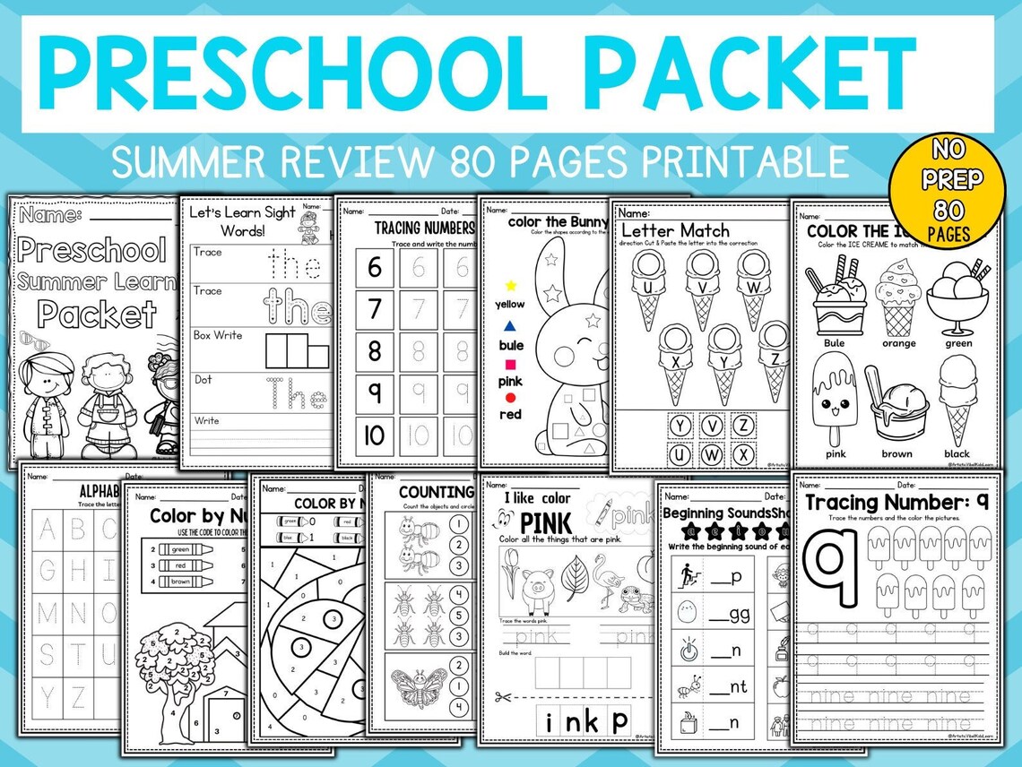 Prek Summer Review Preschool Printable Worksheets Teacher Resources ...