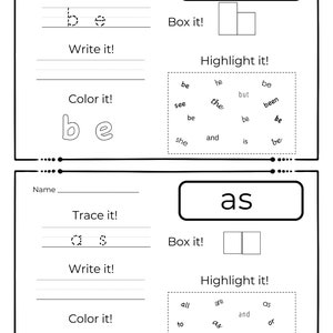 100 Engaging Sight Word Activity Worksheets for Kids Sight Word High ...