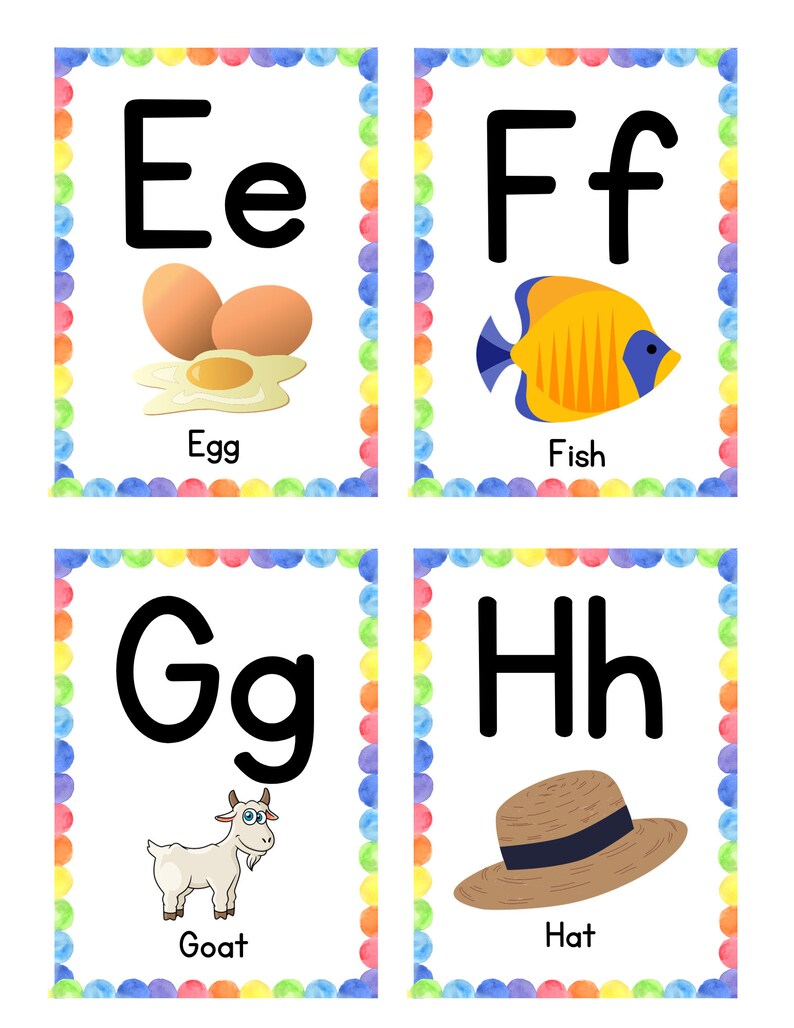 Alphabet Cards, Manuscript Print Educational Cards, A-Z Cards Toddlers Preschool Early Learning ...