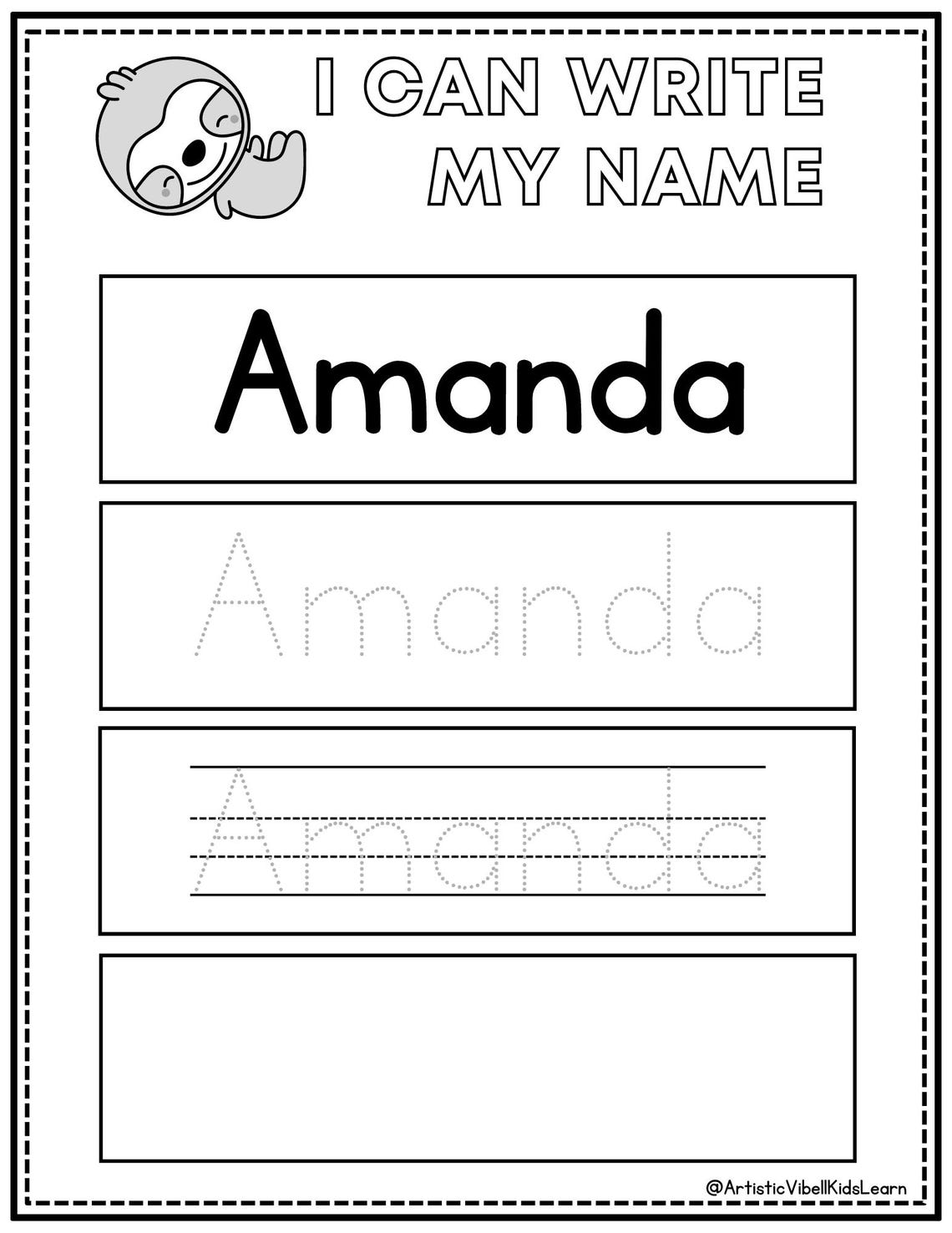 Name Tracing Custom Worksheet Name Trace Worksheet - DIGITAL FILE ...